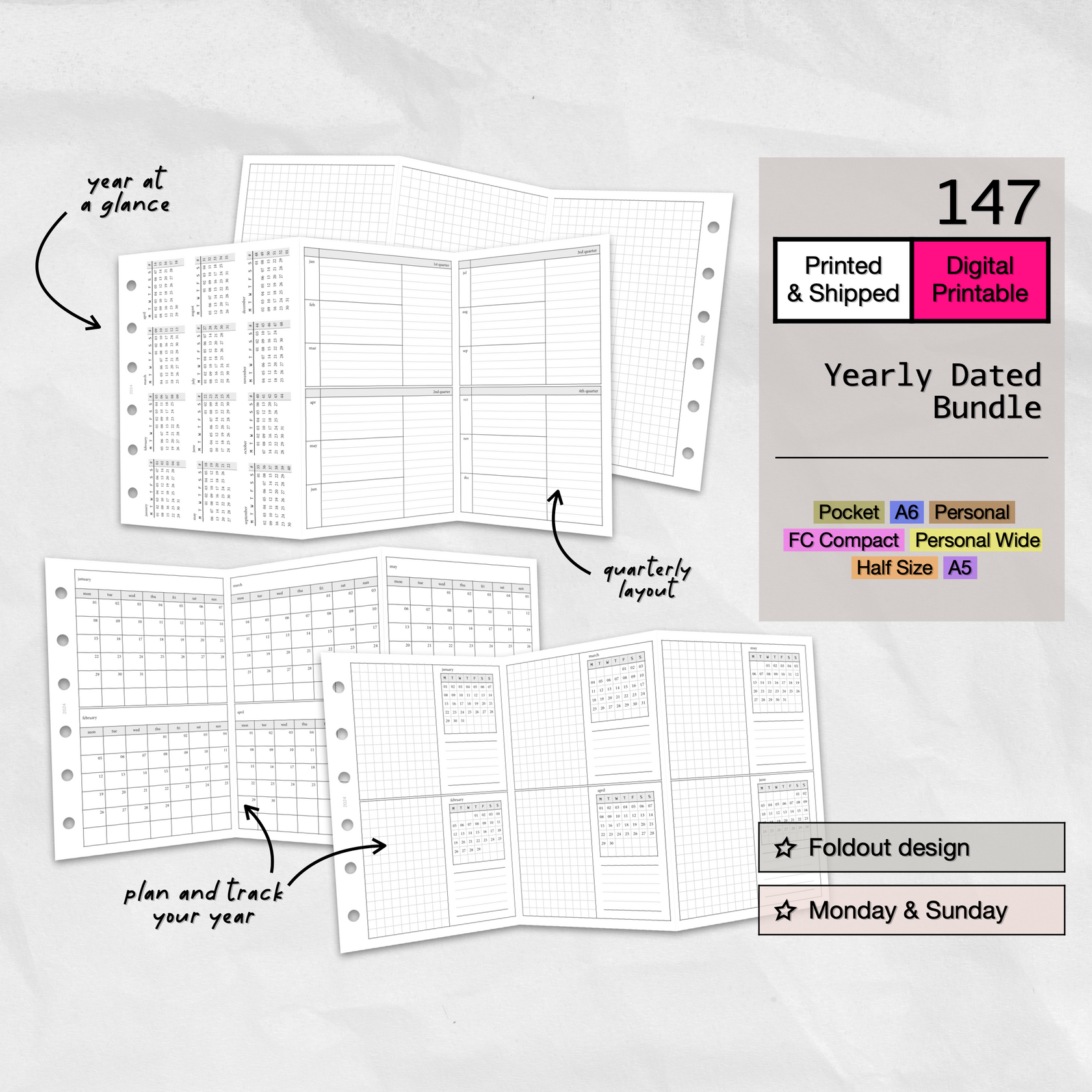 Planner Insert 147: Yearly DATED Bundle 2024 – Peanuts Planner Co.