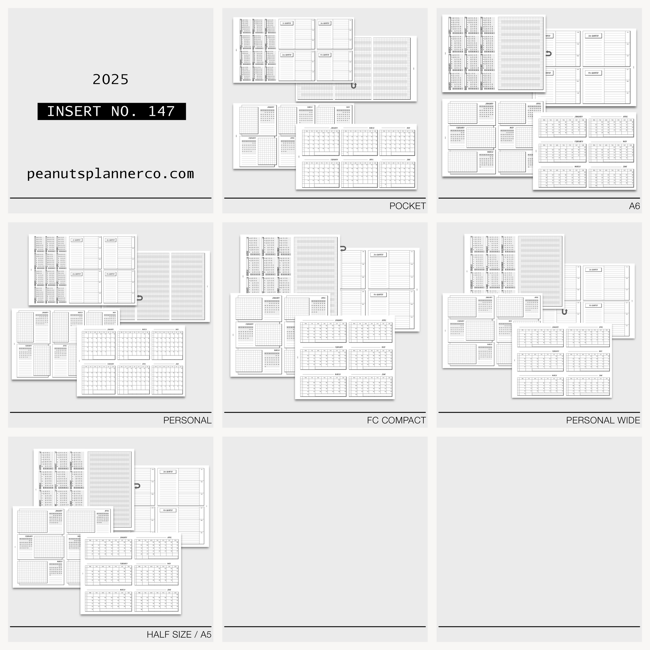 Planner Insert 147: Yearly DATED Bundle 2025 – Peanuts Planner Co.