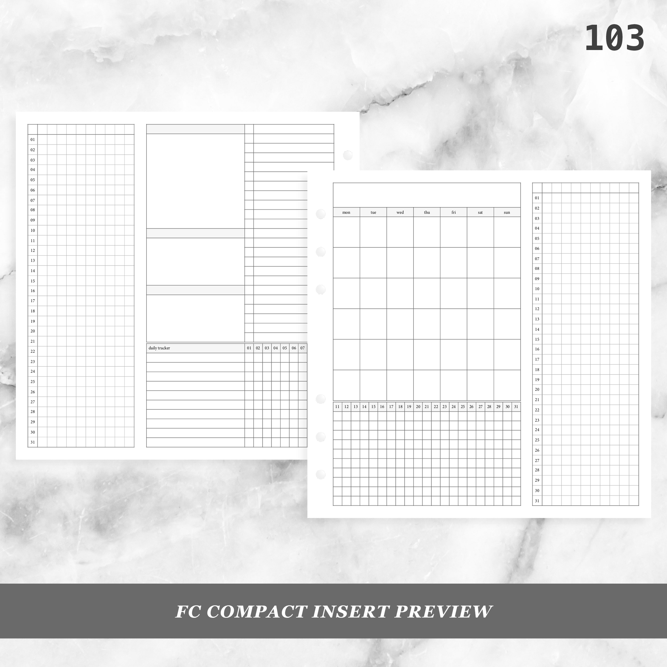 Planner Insert 103: Monthly Overview Foldout w/ Tracker Mo2P – Peanuts ...