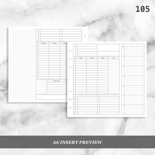 Planner Insert 105: Foldout Timed Schedule Weekly Categorized – Peanuts ...