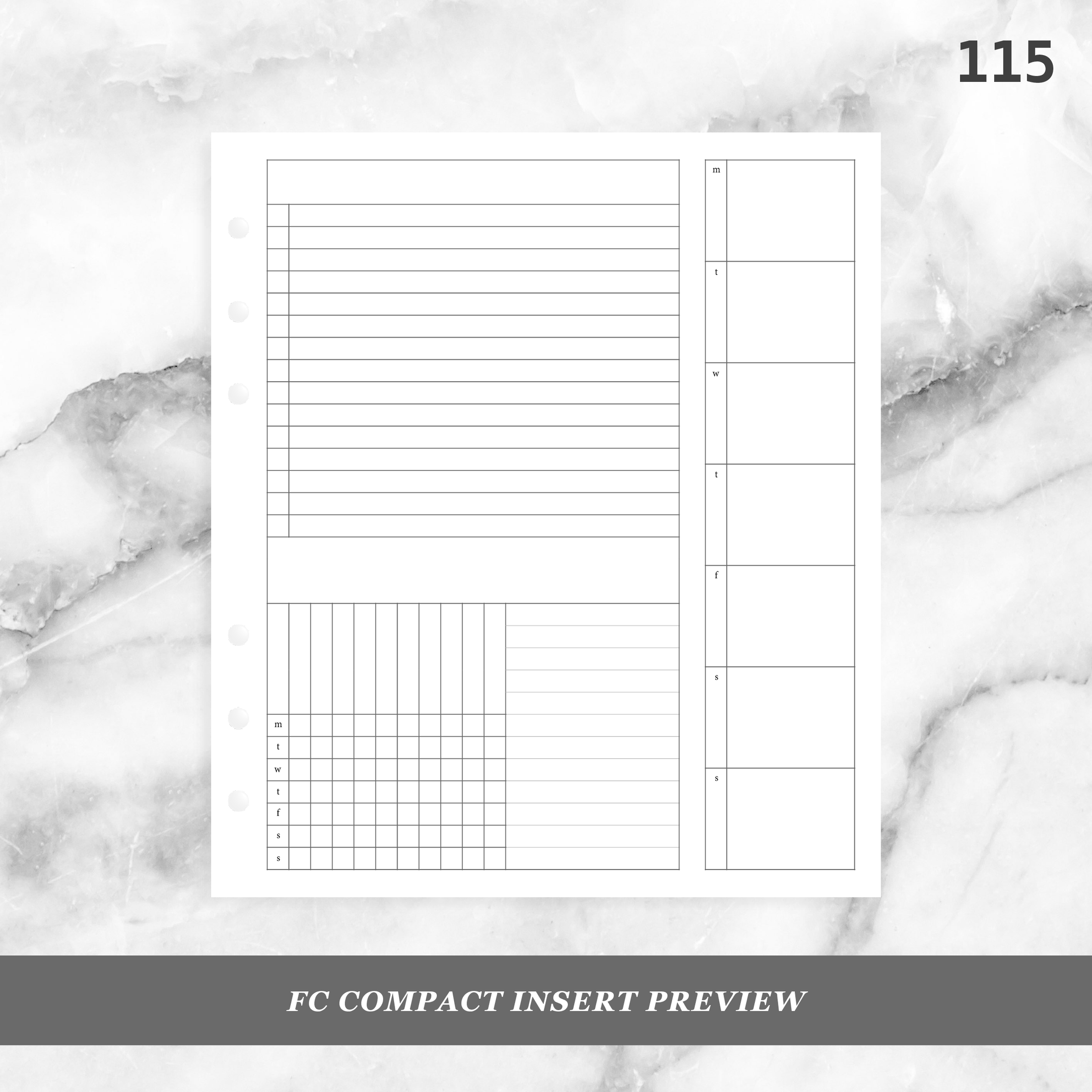 Planner Insert 115: Foldout Weekly w/ Tracker Wo1P – Peanuts Planner Co.