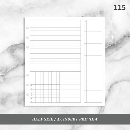 Planner Insert 115: Foldout Weekly w/ Tracker Wo1P – Peanuts Planner Co.