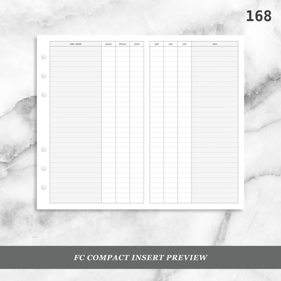 Planner Insert 168: Foldout Monthly Tracker Habit Log – Peanuts Planner Co.